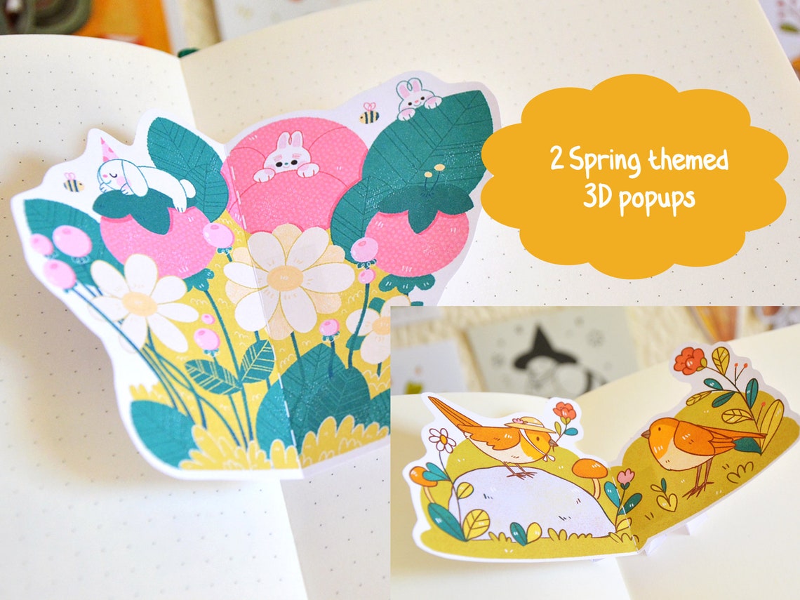 Spring Printable Journal / Planner Kit, 3D, Pop Up, Bullet Journal ...