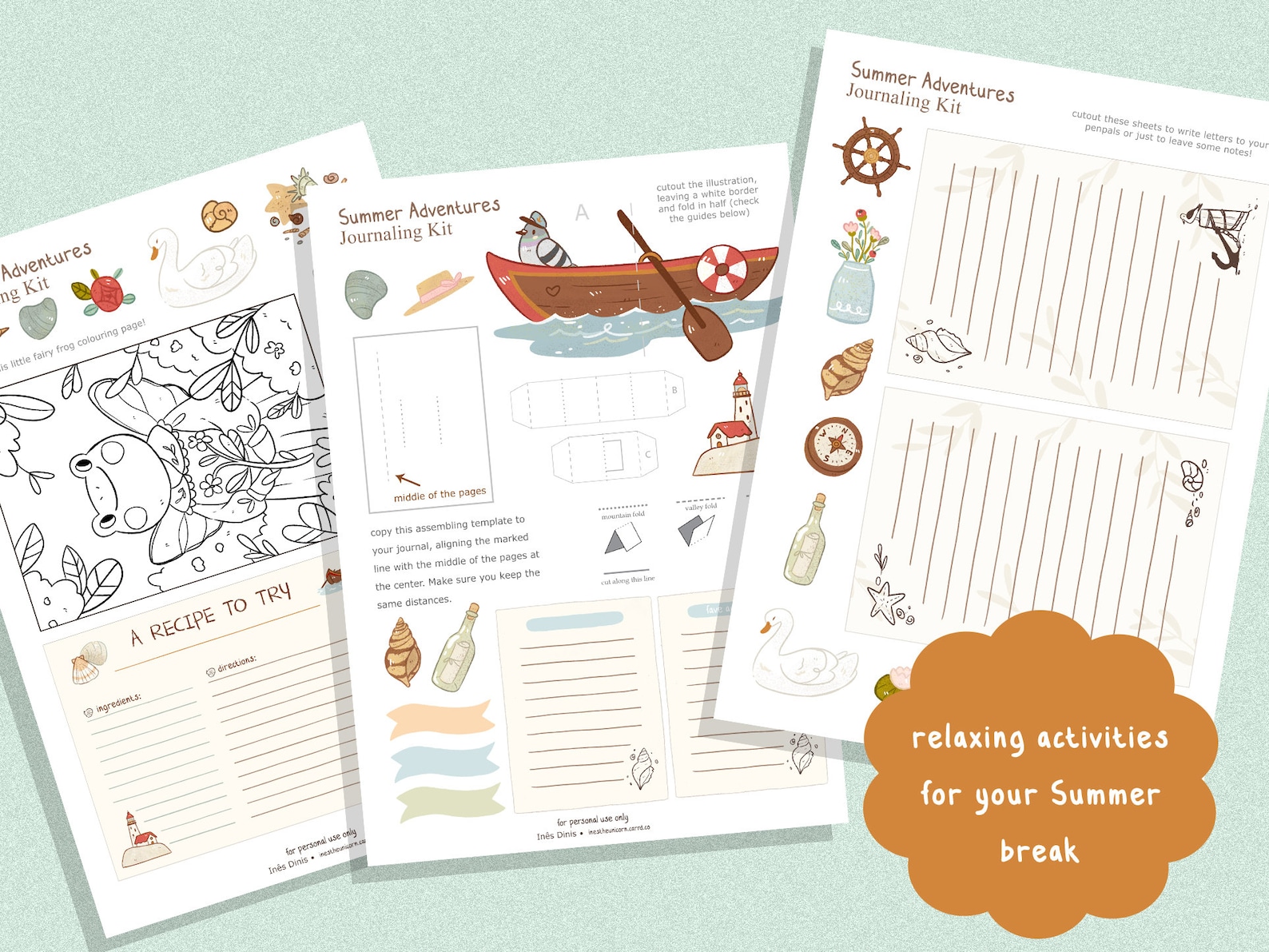 Summer Adventures Printable Journal Kit Planner Kit Travel - Etsy