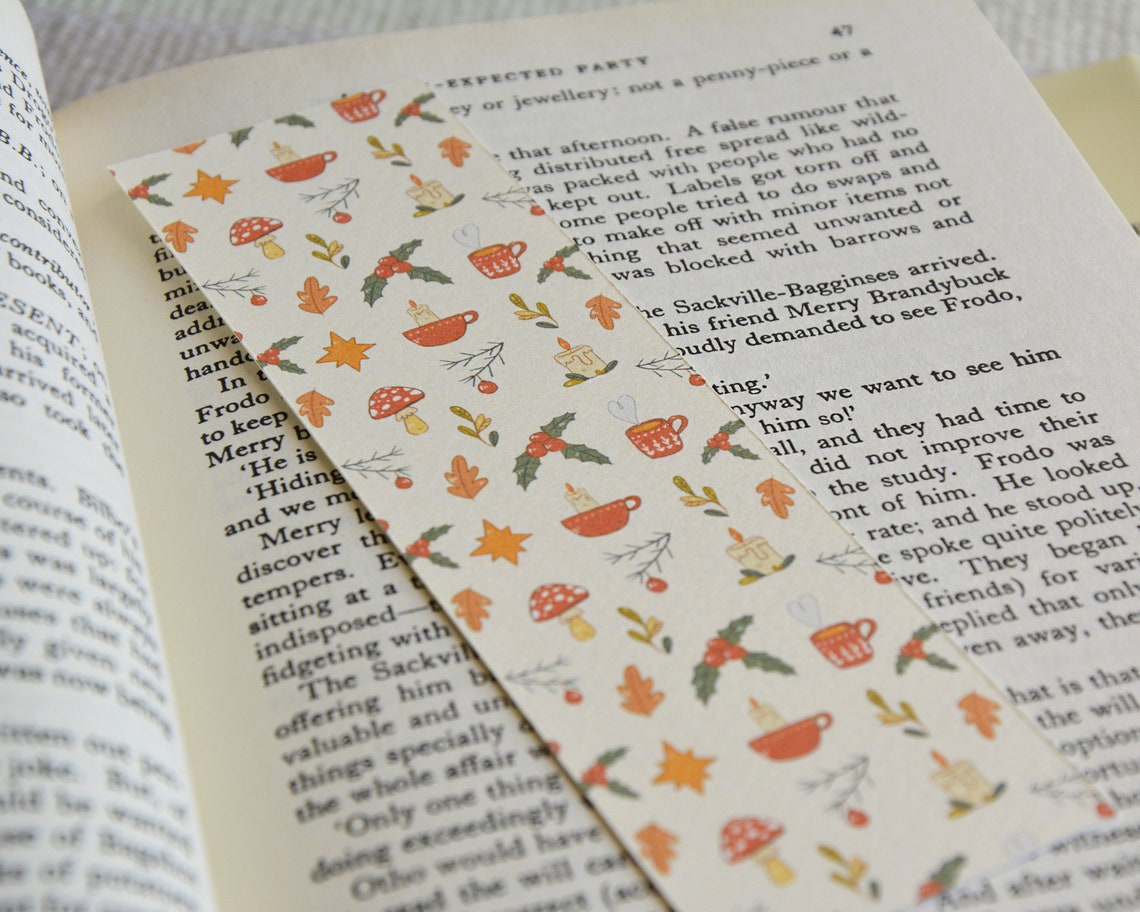 Set of Illustrated Printable Christmas Bookmarks Cozy - Etsy