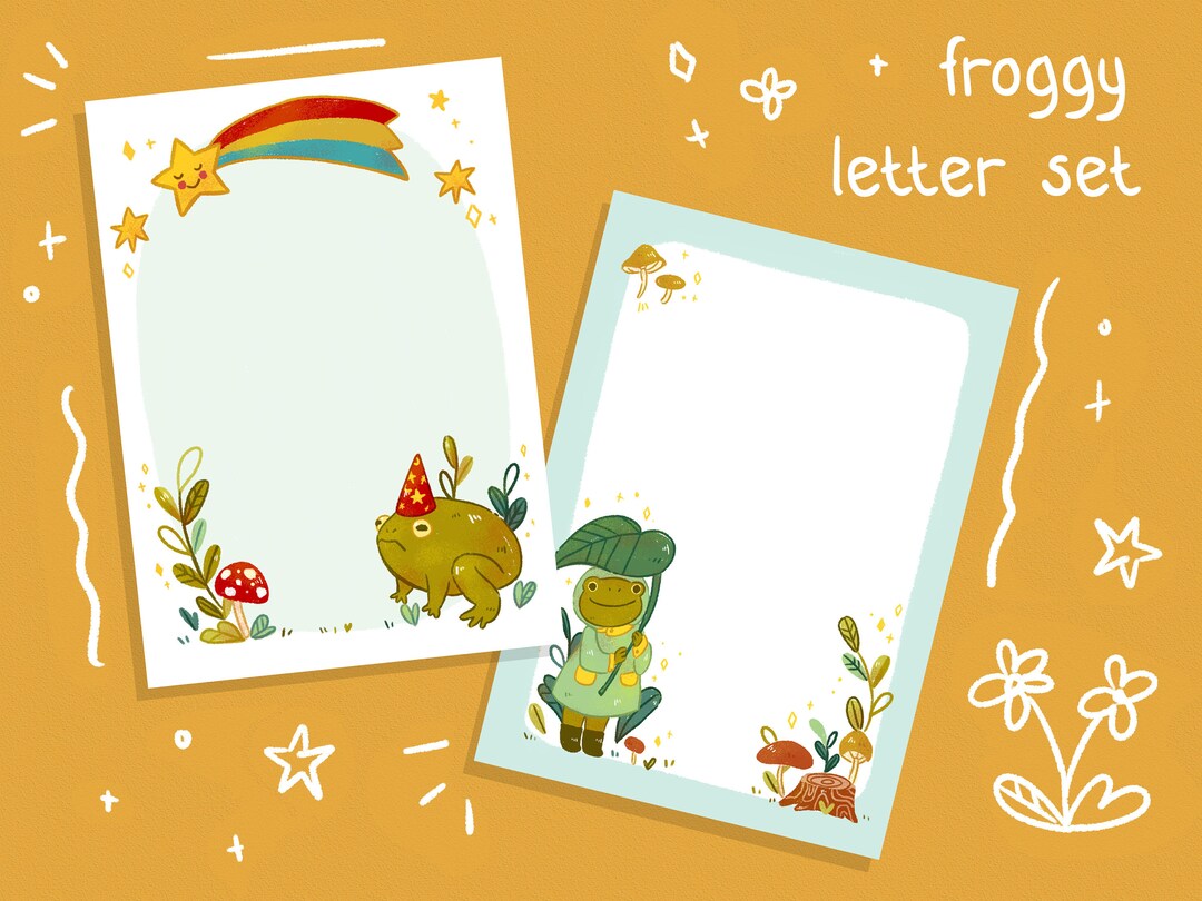 Froggy Letter Writing Set, Digital Download, Stationery Paper ...