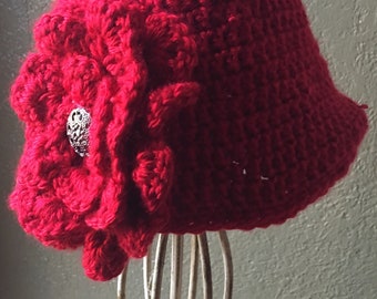 Red crochet hat | Etsy