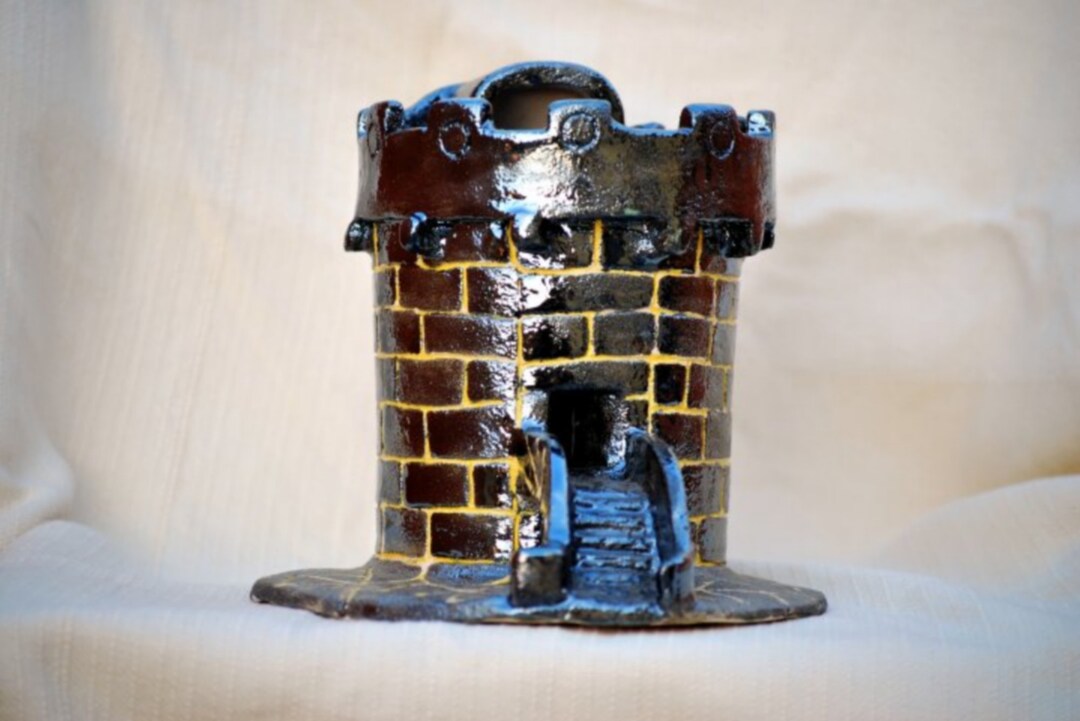 Sardinia Tower in Glazed Artistic Ceramic. Unique Piece. Sardinian ...