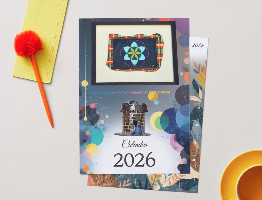 Monthly Calendar Poster / Planner Illustrated With Ceramic Art Art ...