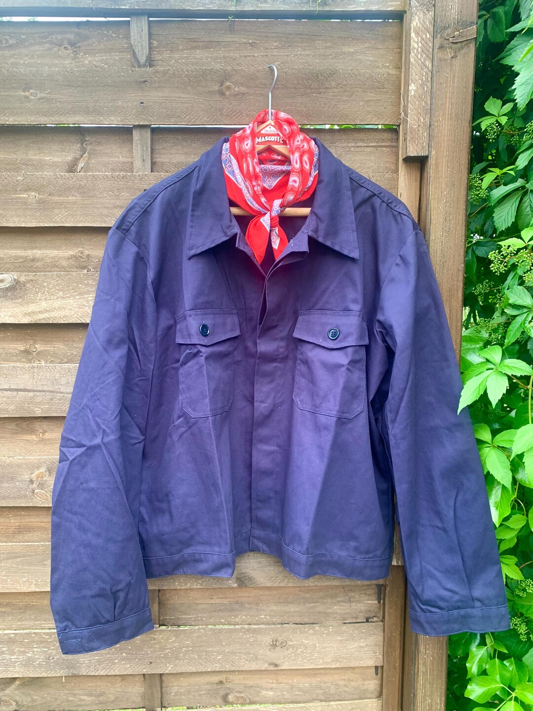 Vintage Italian Indigo Chore Jacket: Mens XL Mechanic Workwear - Etsy
