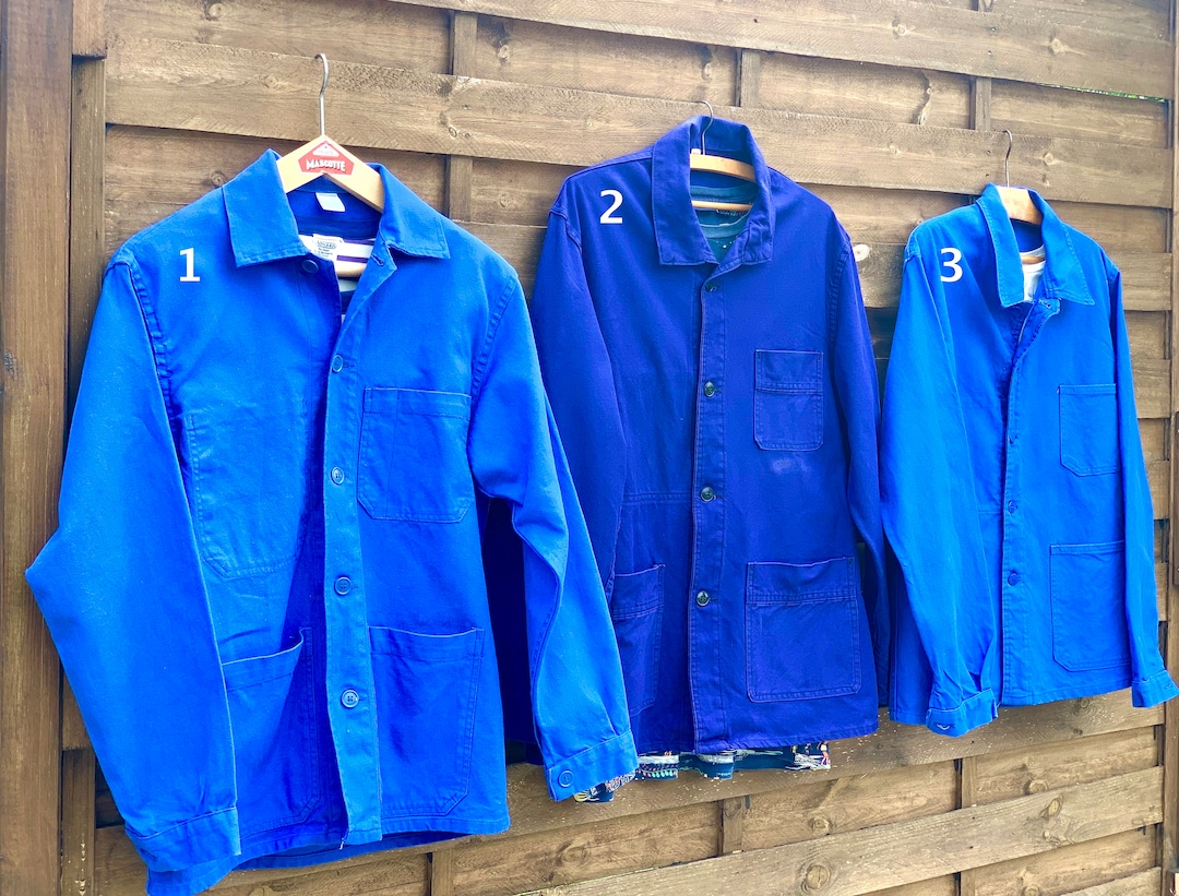 French Chore Coat, Unworn 80s Indigo Blue Vintage Workwear, Choose Your ...