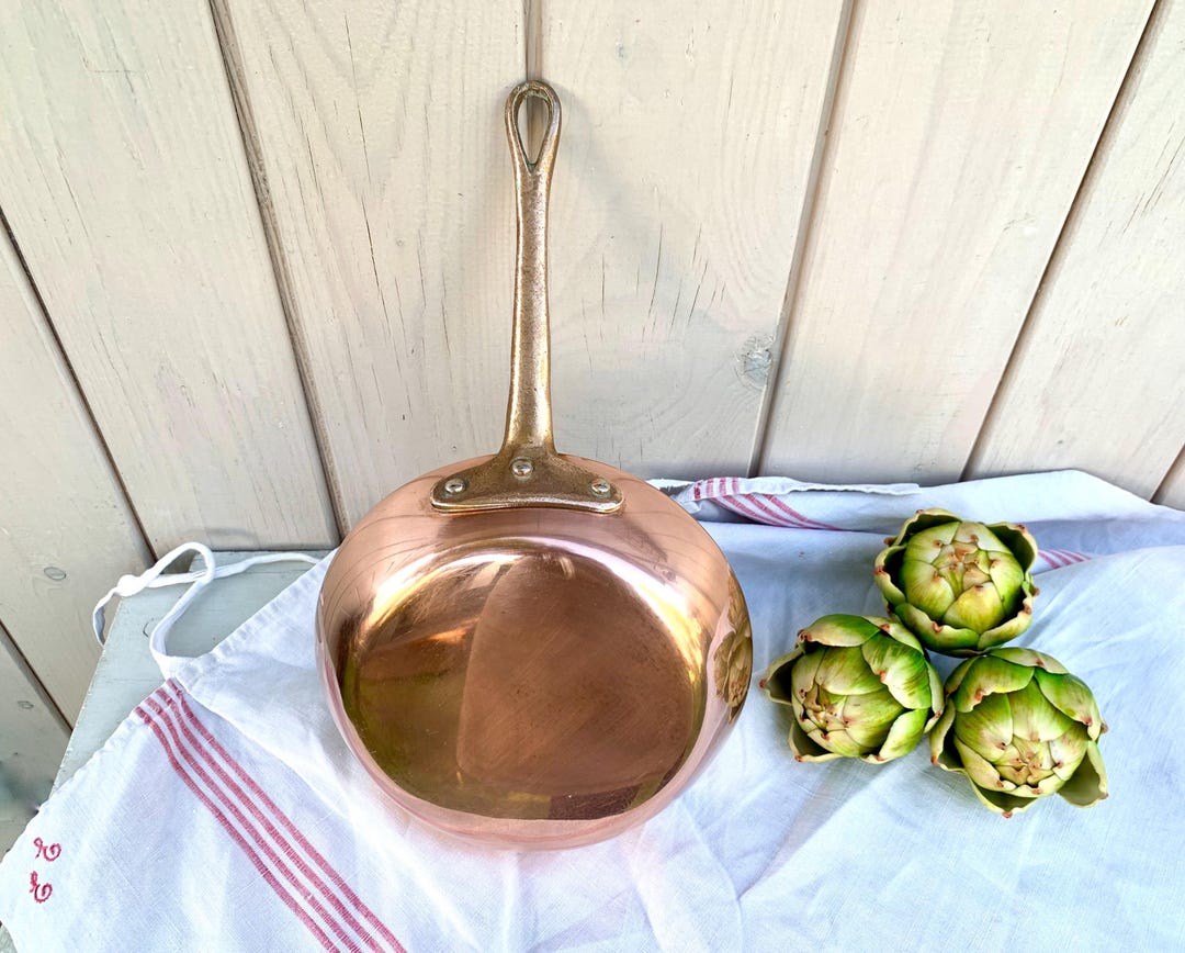 Small French Vintage 1.3mm Copper Skillet/frying Pan 18cm, Excellent ...