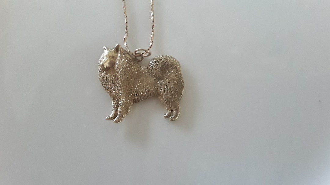 14K Gold Samoyed Pendant Necklace - Etsy