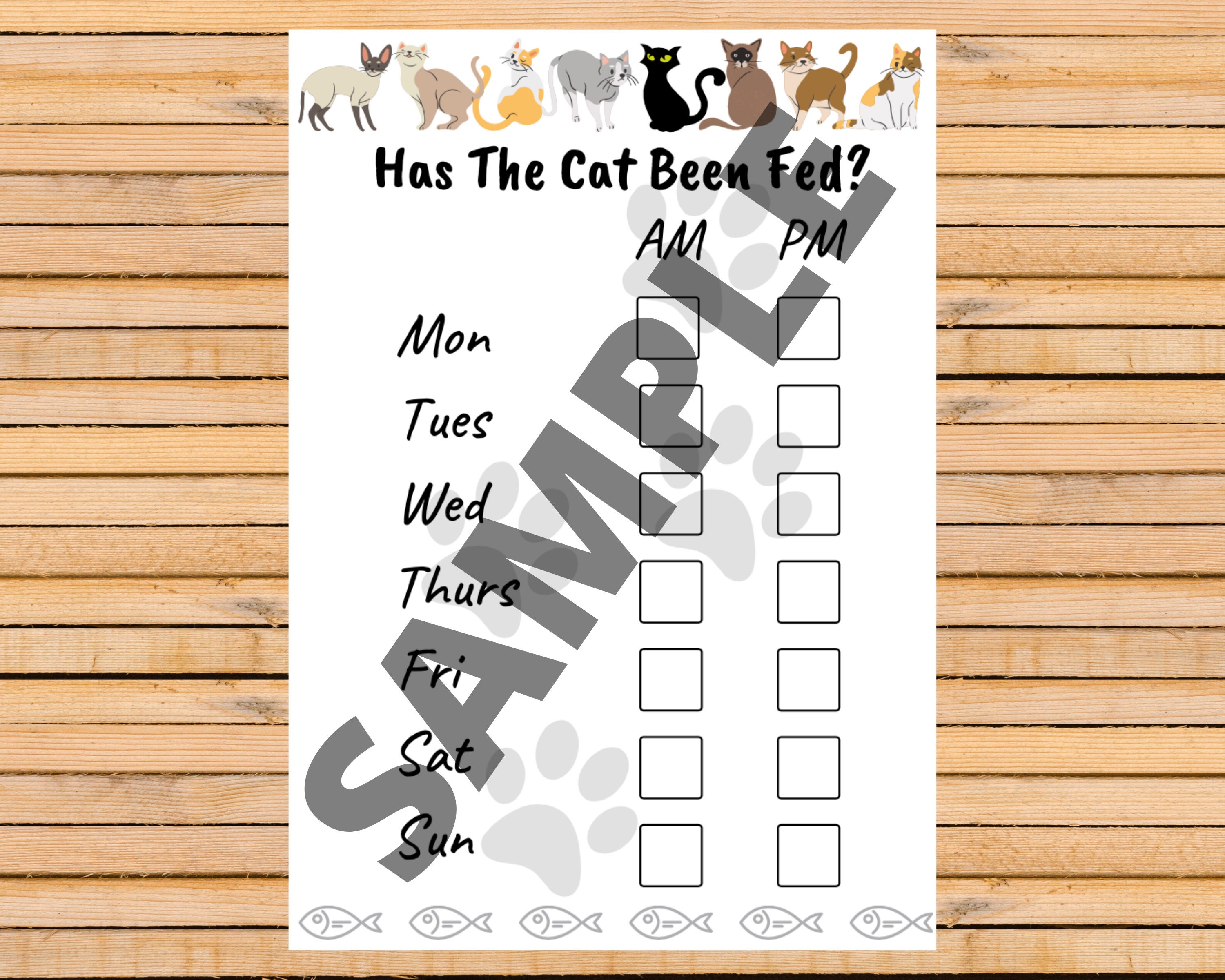 Printable Cat Feeding Chart. Cat Food Schedule. Pet Food Schedule. Cat ...