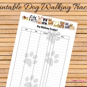 Printable Dog Walking Tracker in A4 PDF. Pet Walking. Dog Tracker. Dog ...