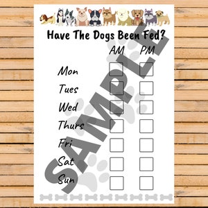 Printable Dog Feeding Chart. Dog Food Schedule. Pet Food Schedule. Dog ...