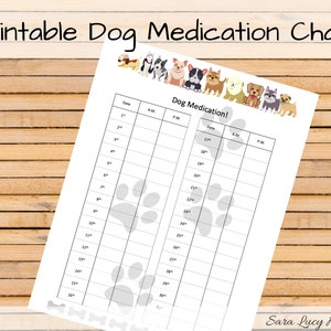 Printable Dog Medication Chart. Medication Schedule. Dog Medication ...