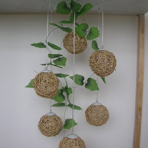 Woven Rattan Wicker Drop Light Rural Style Pedant Lamp Handmade Weaving ...