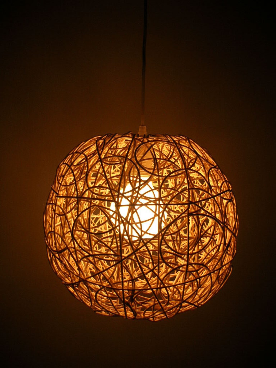 Rural Style Pedent Lamps Lanterns Handmade Weaving Cany Art - Etsy