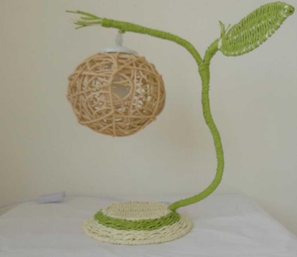 Rural Style Handmade Weaving Light Lamp, Bed Lamp, Rattan Light, Bine ...