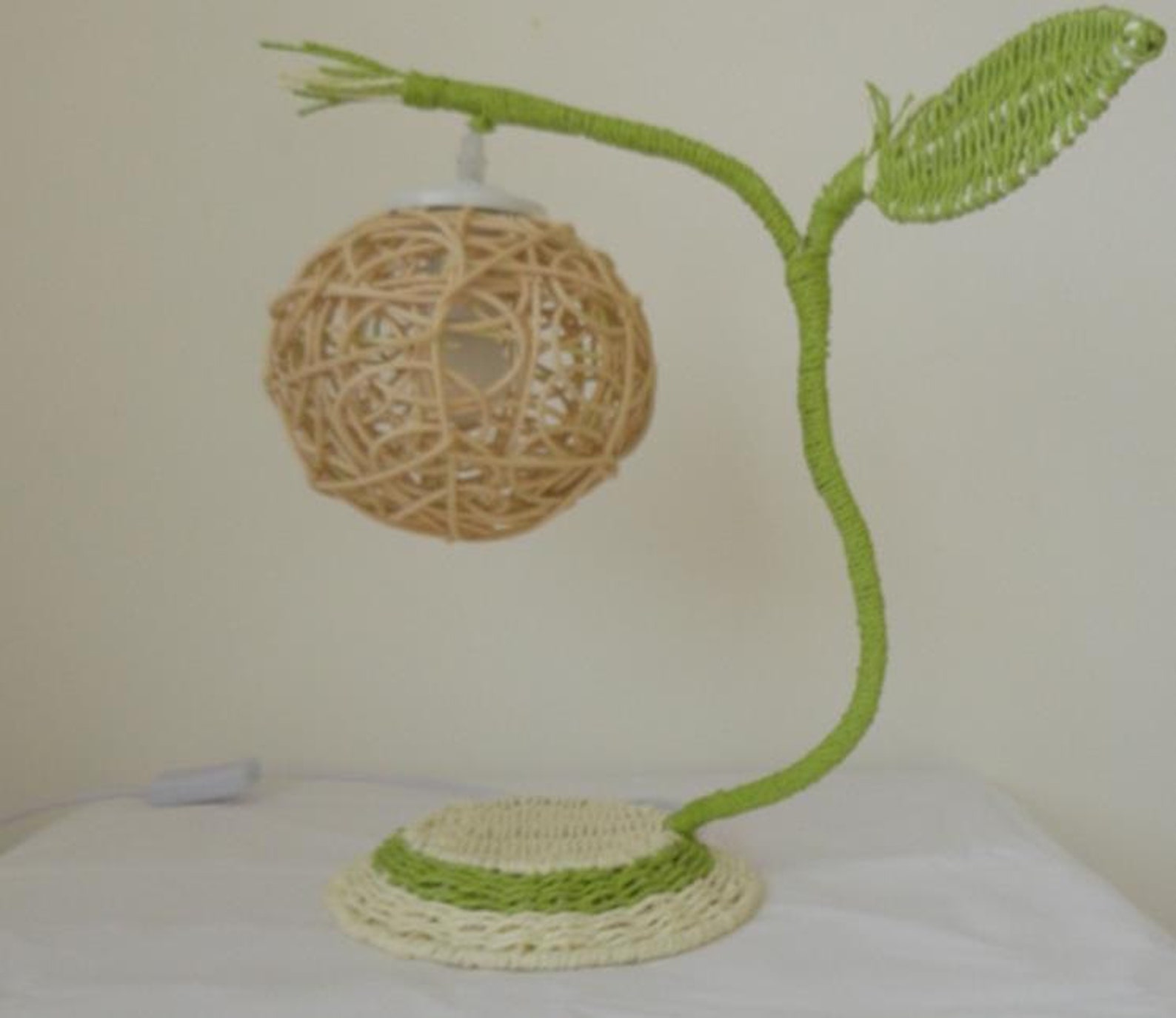Rural Style Handmade Weaving Light Lamp, Bed Lamp, Rattan Light, Bine ...