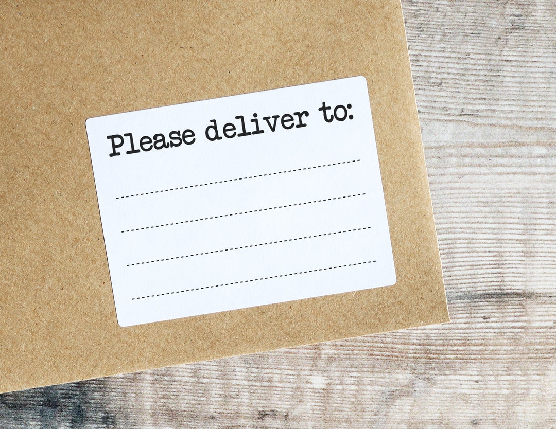 16 Please Deliver to Labels Blank Recipient Typewriter Address Stickers ...