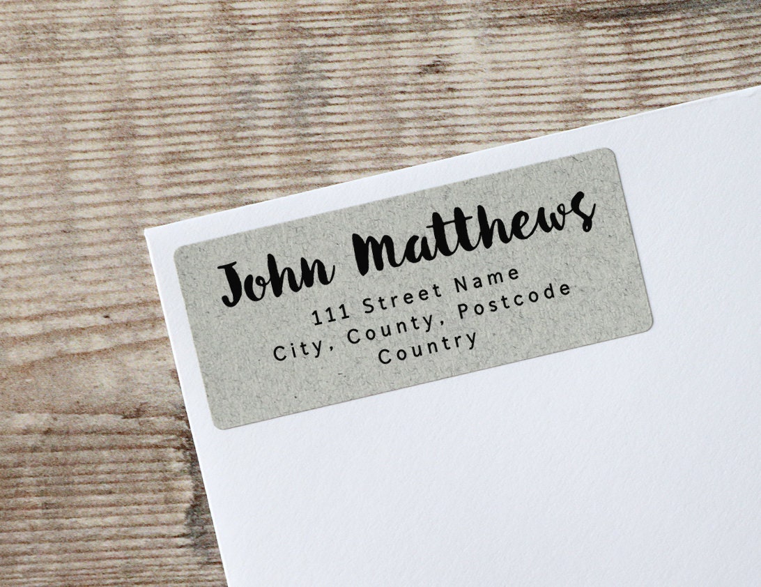30 Custom Return Address Labels Black White Personalized | Etsy