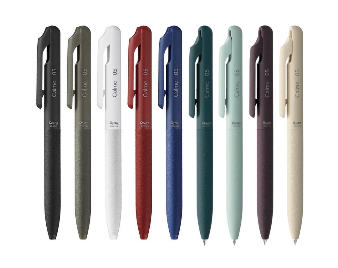 Pentel Calme Ballpoint Pen 0.5mm 0.35mm Black Ink Japanese Bujo ...