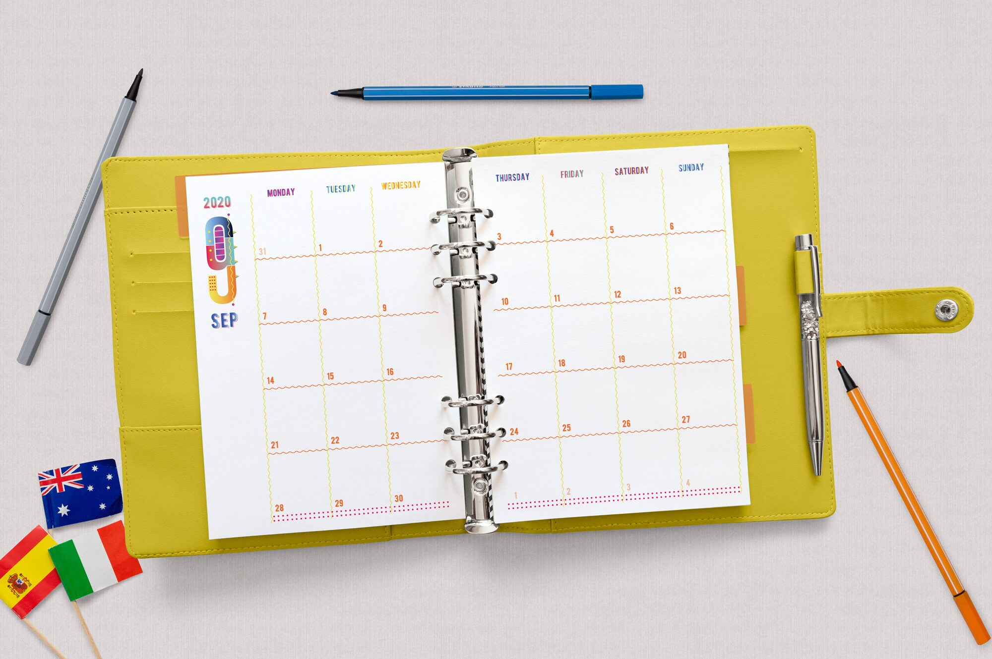 A5 Planner Inserts Mockup & Moveable Props Ring Bound Planner - Etsy