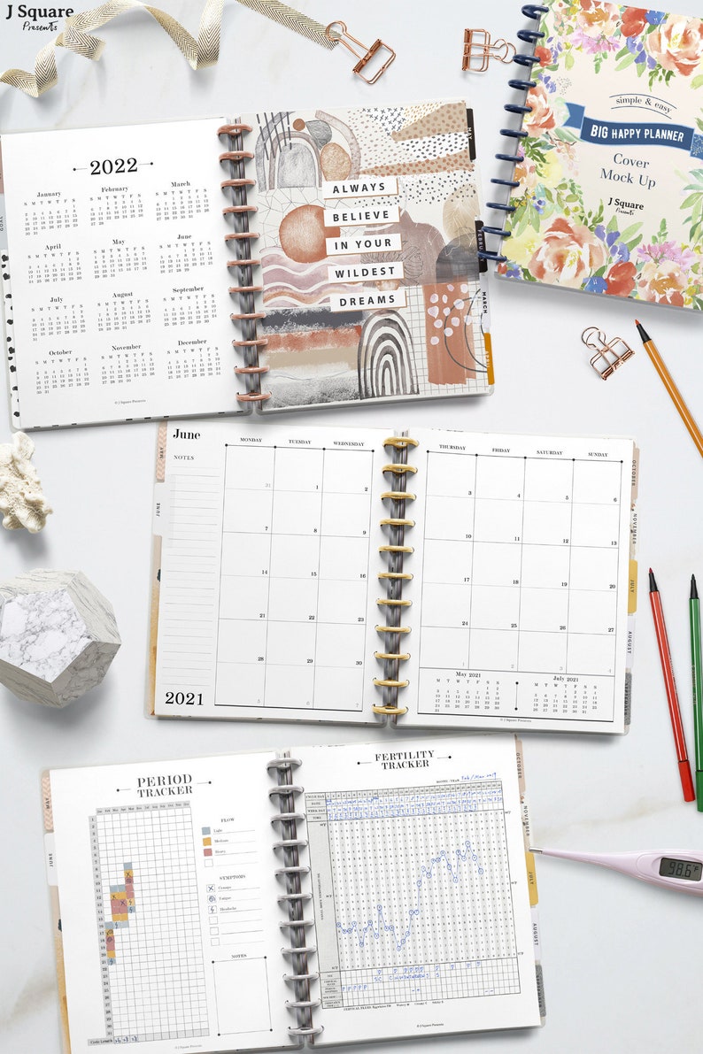 BIG Happy Planner Insert / Divider Mockup & Props, Big Happy Planner ...