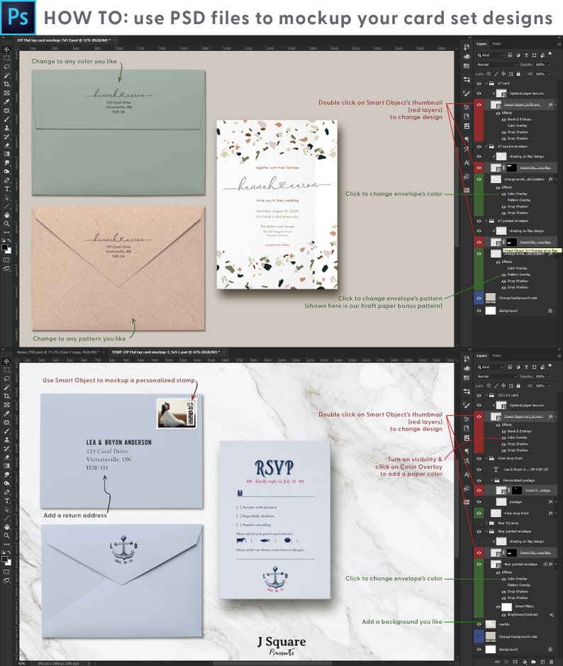 16 Flat Lay Invitation Card Set Mockups/ Minimalist Card - Etsy