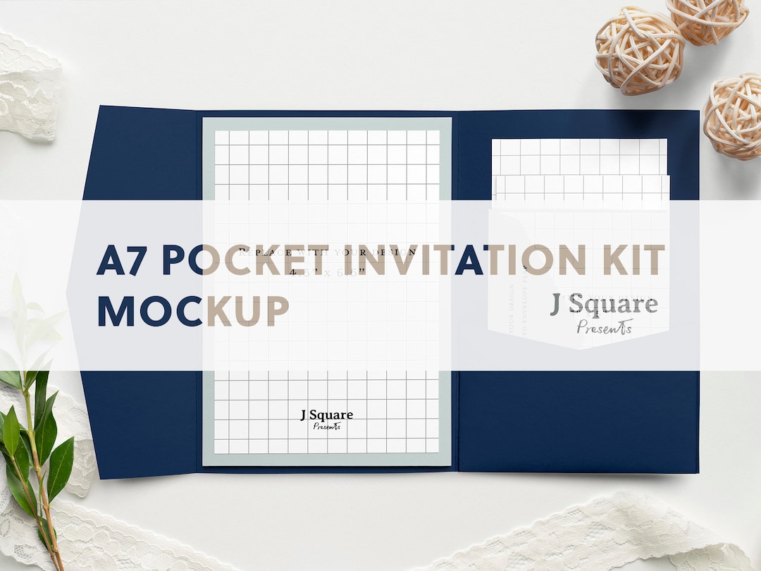 A7 Pocket Invitation Kit Mockups, Wedding Invitation Pocket, Wedding ...