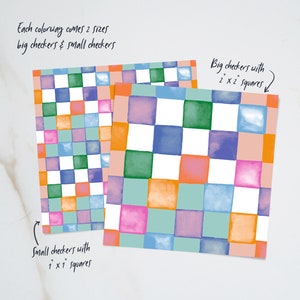 24 Watercolor Checker Printable Scrapbook Paper/ Checkered Seamless ...