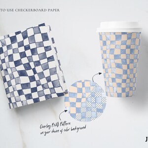 12 Watercolor Wavy Checker Printable Scrapbook Paper/ Checkerboard ...