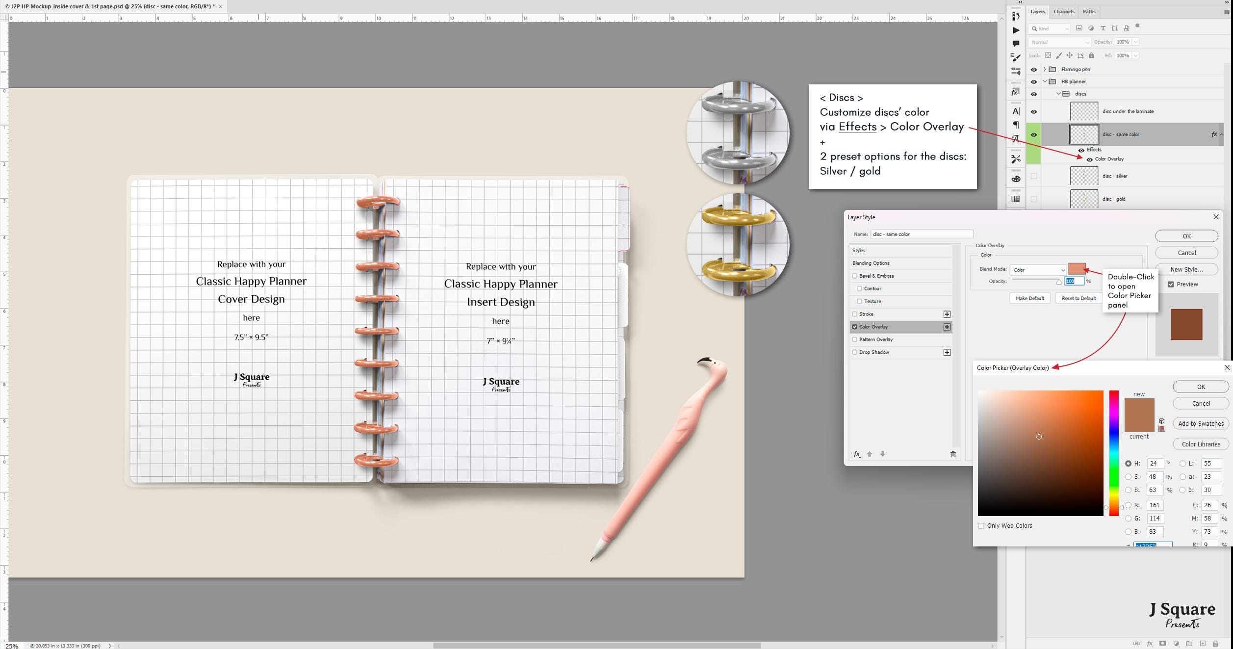 Classic Happy Planner Mockup, Inside Cover & Page (PSD) - Etsy