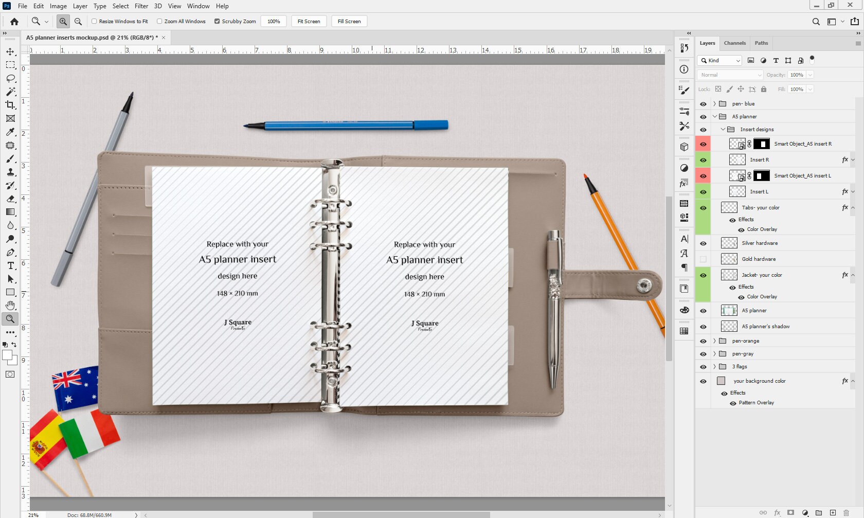 A5 Planner Inserts Mockup & Moveable Props Ring Bound Planner - Etsy