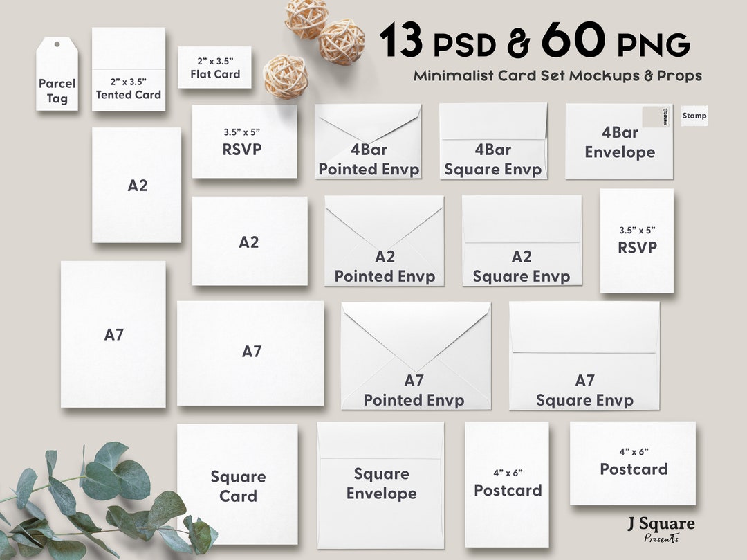 16 Flat Lay Invitation Card Set Mockups/ Minimalist Card Mockups/ PSD ...
