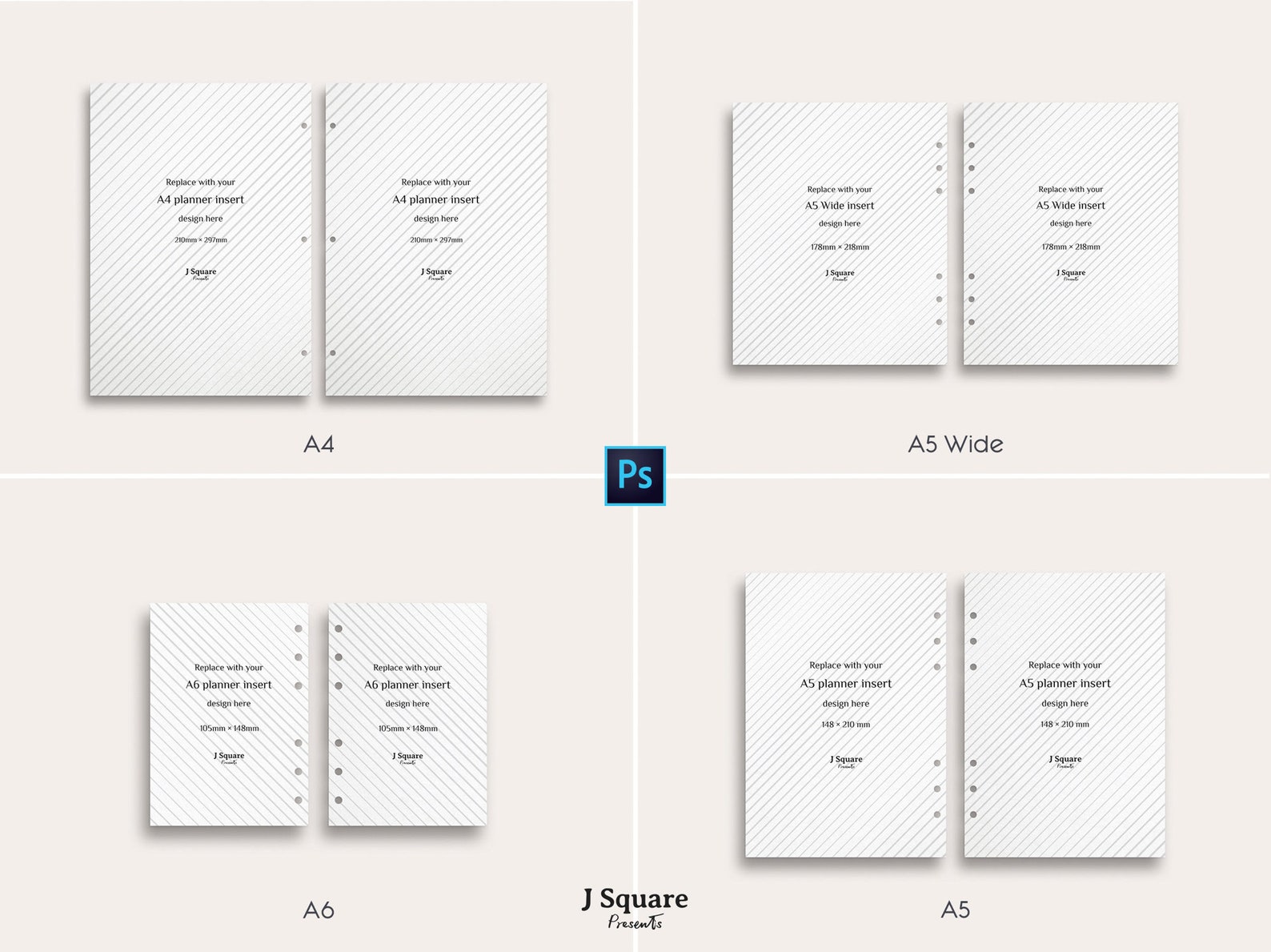 20 Planner Inserts Flat Lay Mockups/ Minimalist Planner Insert Mockups ...