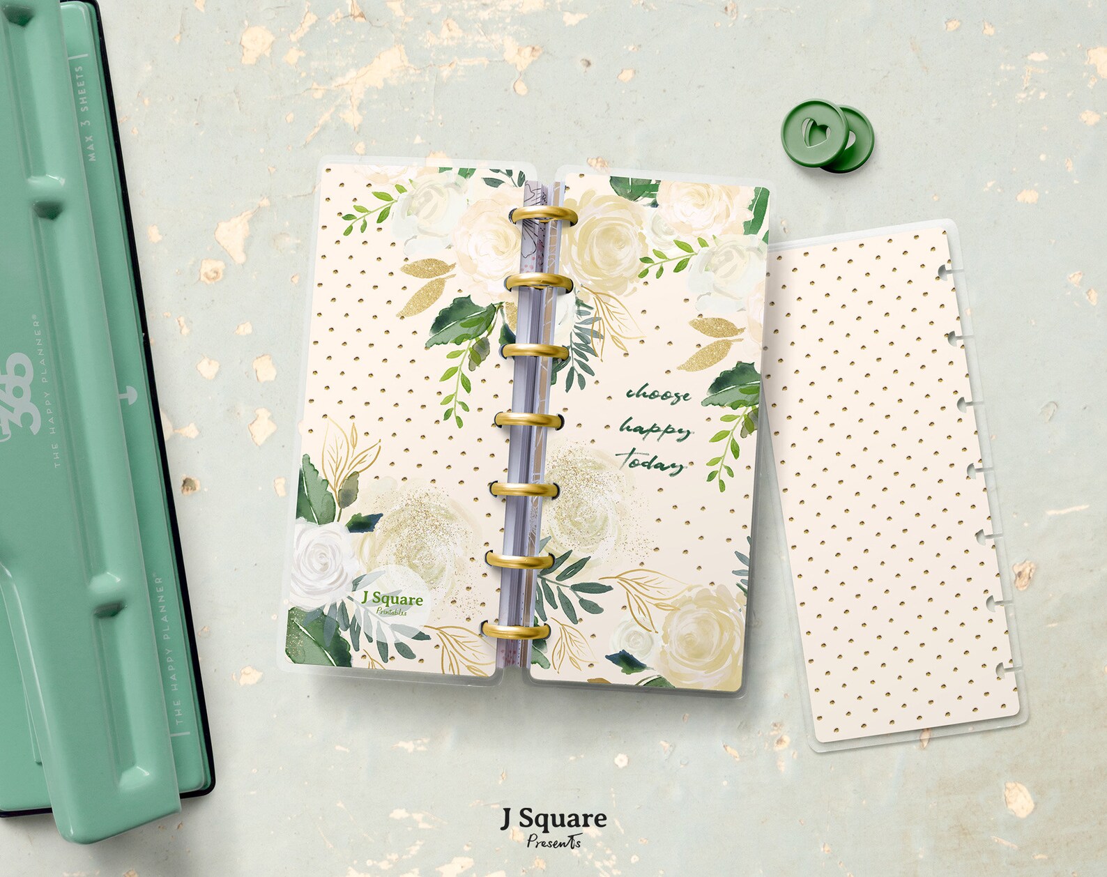 Discbound Skinny Mini Happy Planner Cover Spread Mockup/ - Etsy
