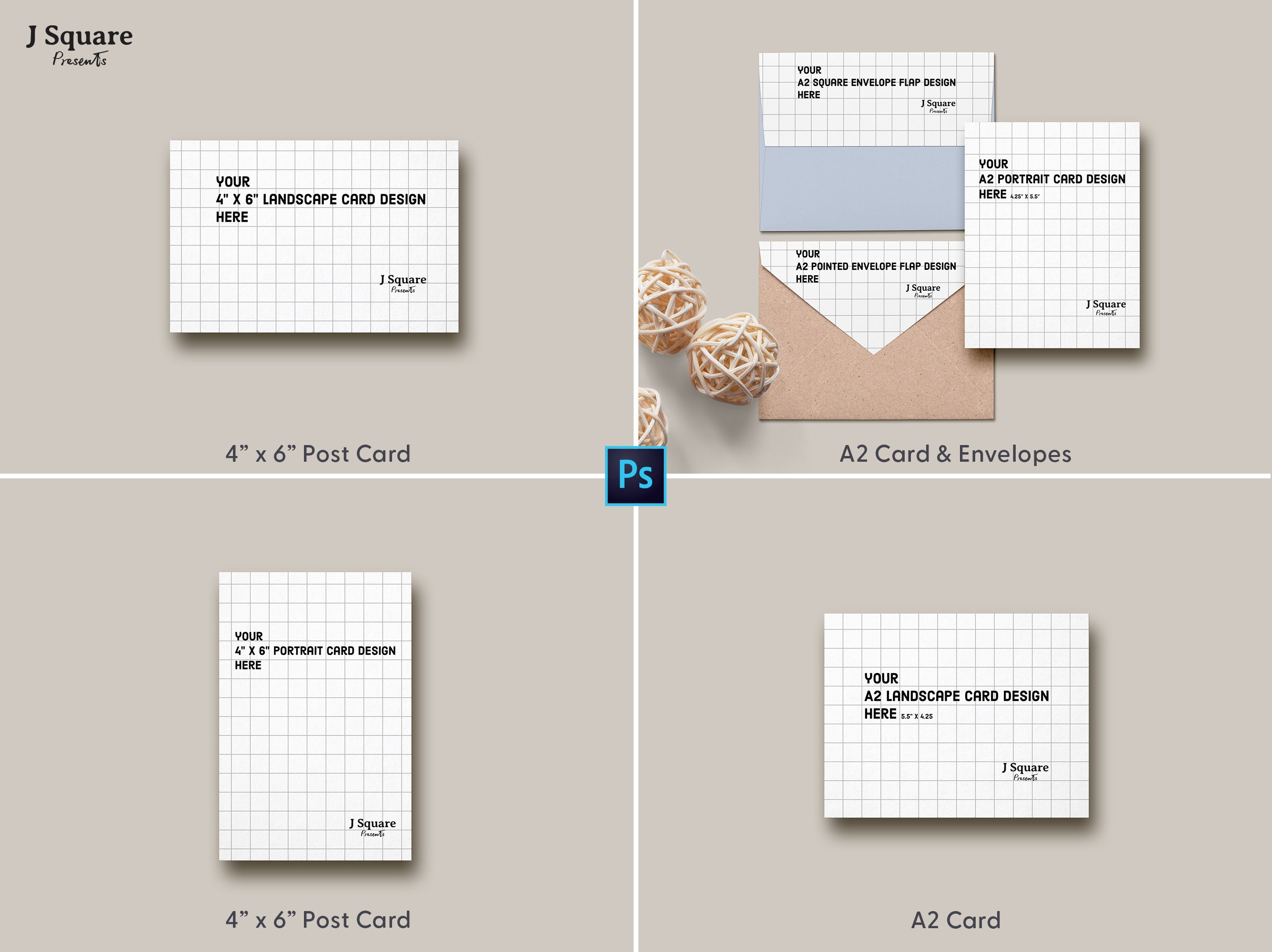 16 Flat Lay Invitation Card Set Mockups/ Minimalist Card Mockups/ PSD ...