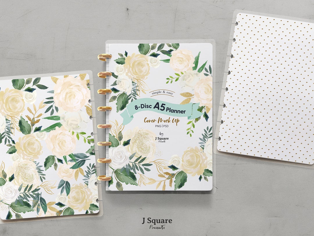 Discbound A5 Planner Cover Mockups/ 8-disc A5 Planner Laminated Cover ...