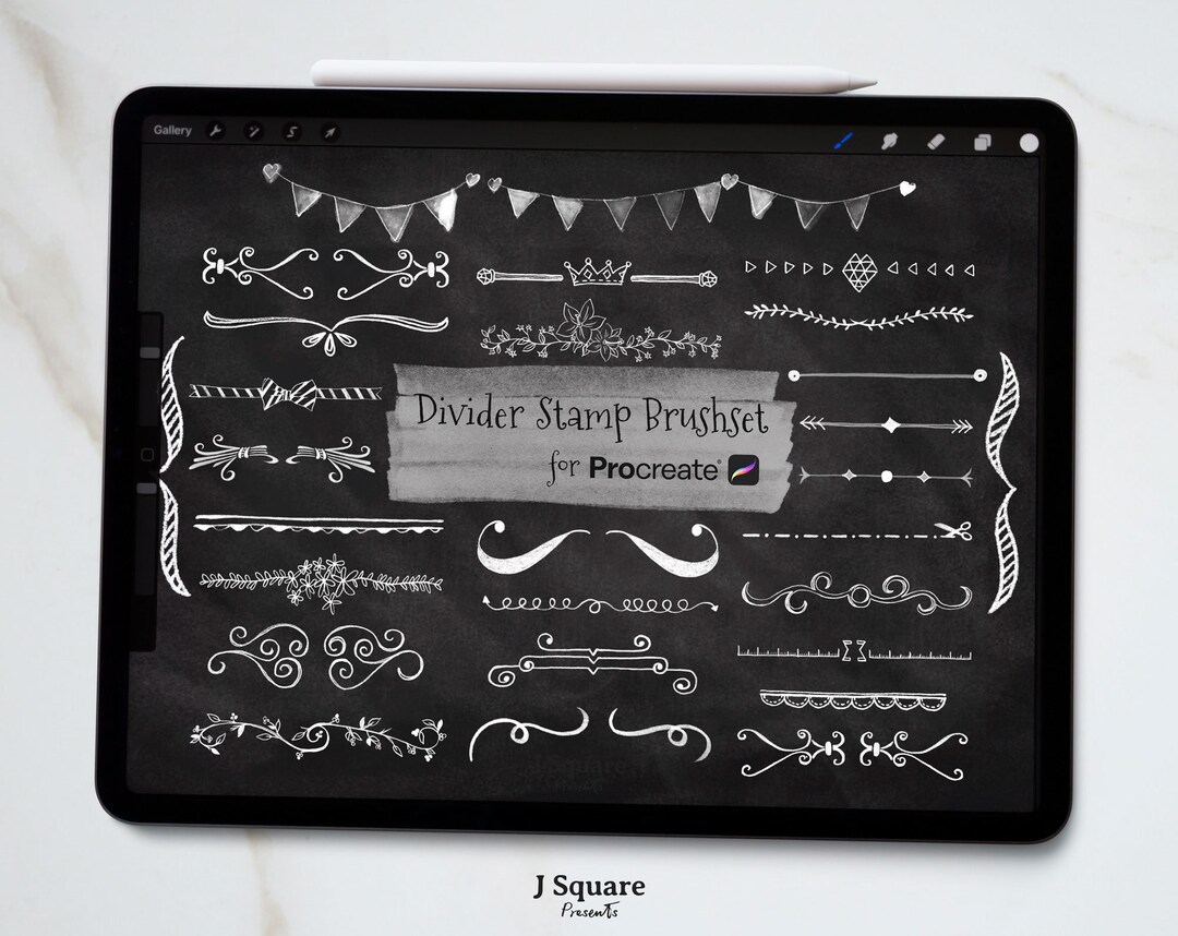 Procreate Text Divider Stamp Brushset, 28 Divider Stamp Brushes for ...