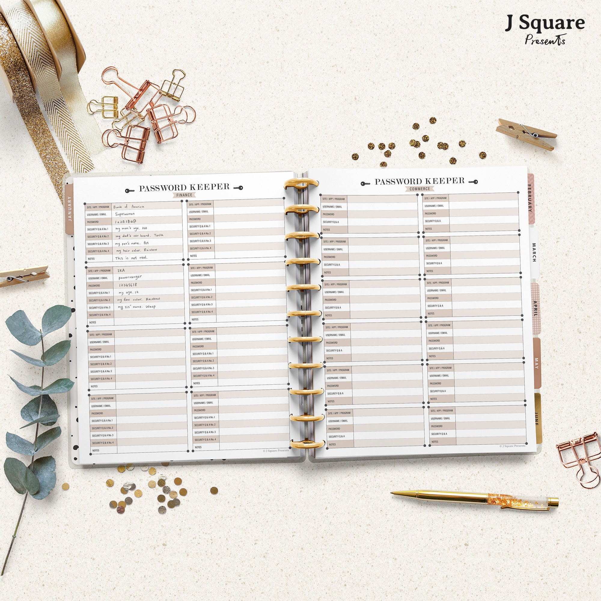 Letter Size Planner Mockup Styled Scene 1 Discbound Planner - Etsy