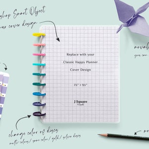 Discbound Planner Cover Mockup/ Classic Happy Planner Cover, Journal ...