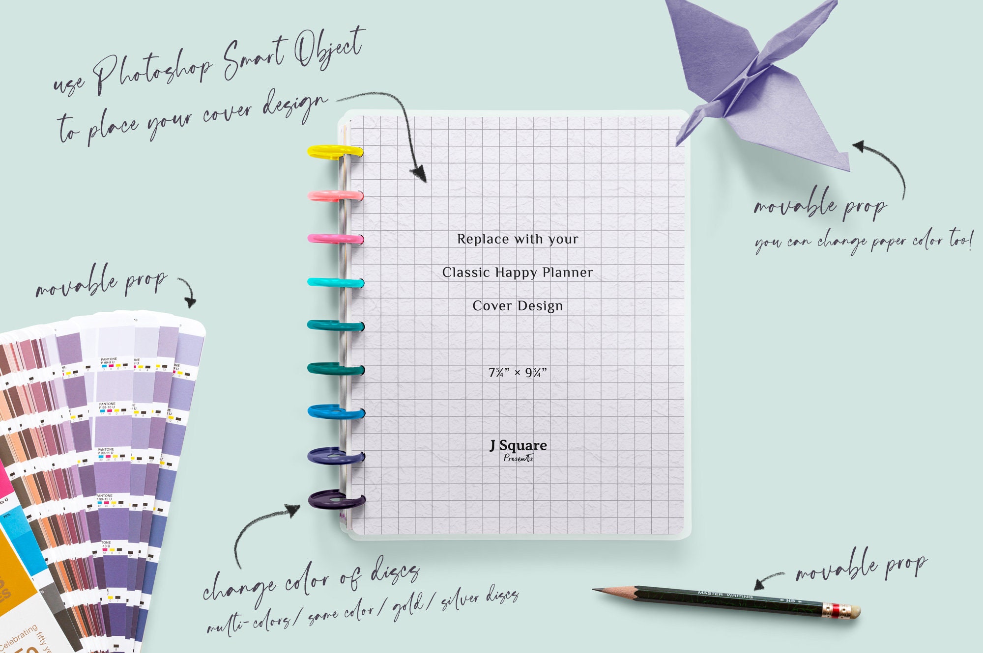 Discbound Planner Cover Mockup/ Classic Happy Planner Cover | Etsy