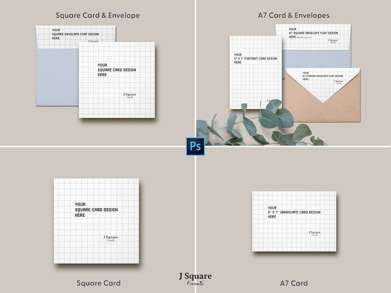 16 Flat Lay Invitation Card Set Mockups/ Minimalist Card Mockups/ PSD ...