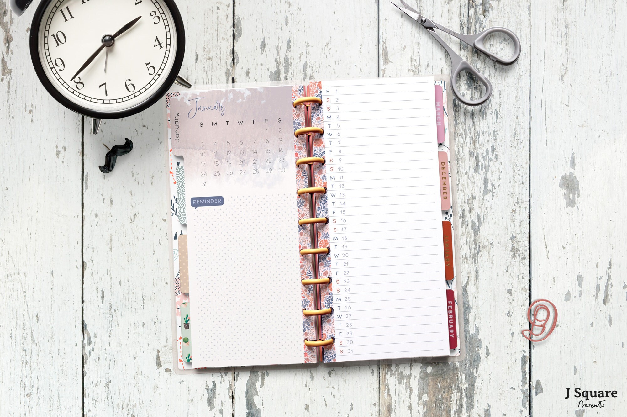 Discbound Planner Inserts Mockup/ Skinny Classic Happy | Etsy