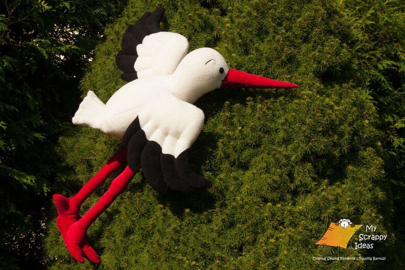 DIY Stately White Stork Fleece Toy/softie /stuffed Fabric Animal /bird ...