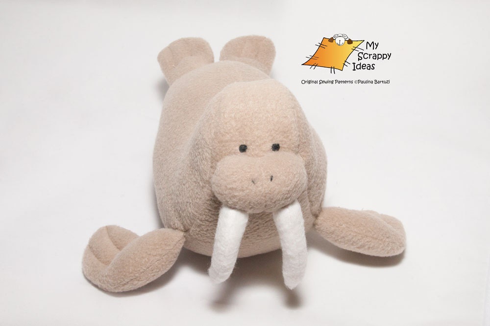 DIY Witty Walrus - Fleece Toy / Softie / Stuffed Fabric Animal / Sea ...