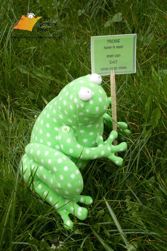 Ribbit the Fearless Frog Fleece Toy / Door-stop/ Home Decoration ...