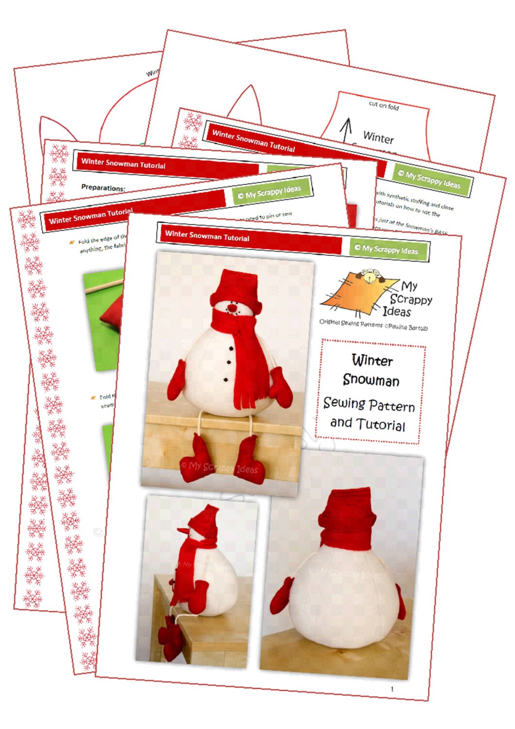 DIY Winter Snowman - Sewing Tutorial and Pattern - PDF Instant Download ...