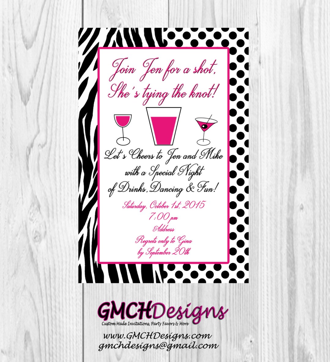 Bachelorette Party Printable Personalized Invitation - She's Tying the ...