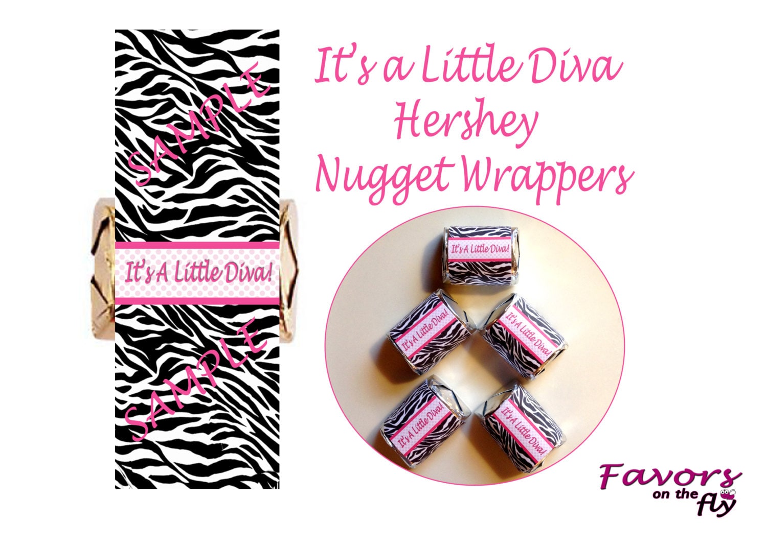 It's a Little Diva Baby Shower Candy Nugget Wrappers for DIY Print ...