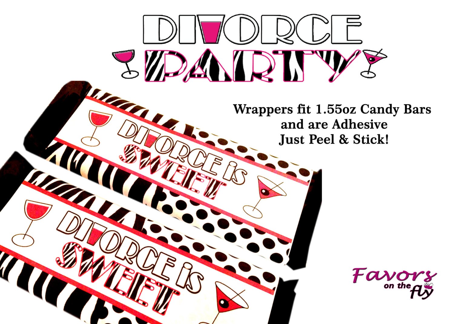 Divorce Party Adhesive Candy Bar Wrappers - Sweet Divorce Party Favors ...