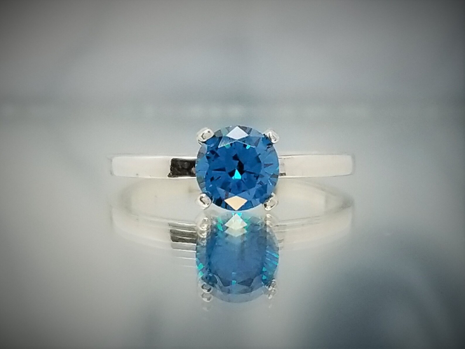 London Blue Topaz CZ Ring - Etsy