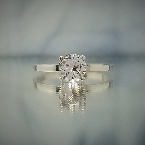 White Topaz Ring Sterling Silver Ring Emerald Cut Topaz - Etsy